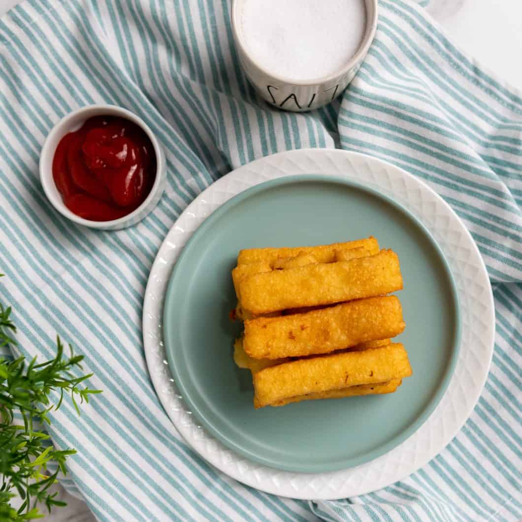 4-Ingredient Cheesy Potato Sticks - Cream Cheese + Lemon Squeeze
